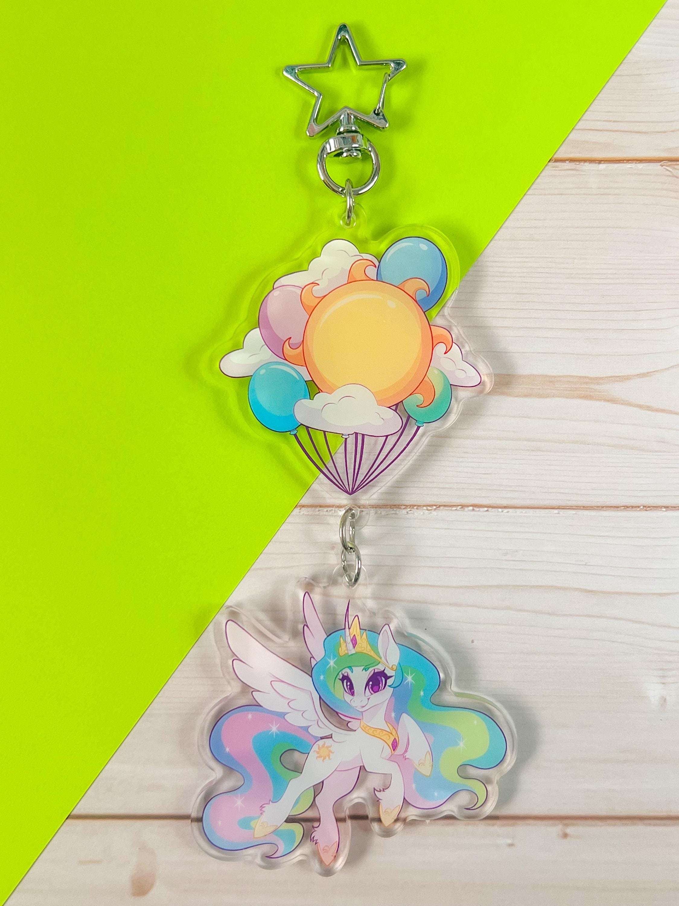 My Little Pony Balloon Dangle Keychains | MLP 2-piece Acrylic Charms - Etsy