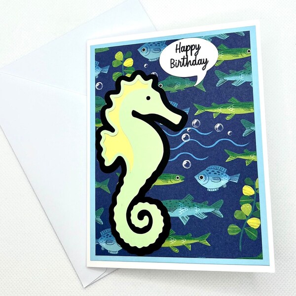 Seahorses Birthday Card - Etsy
