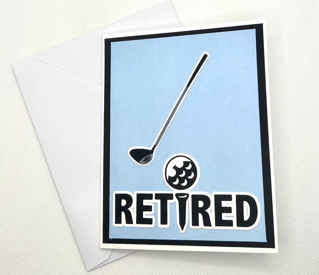 Golf Retirement Card, Cool Handmade Blank A2 Greeting Card, Unique ...