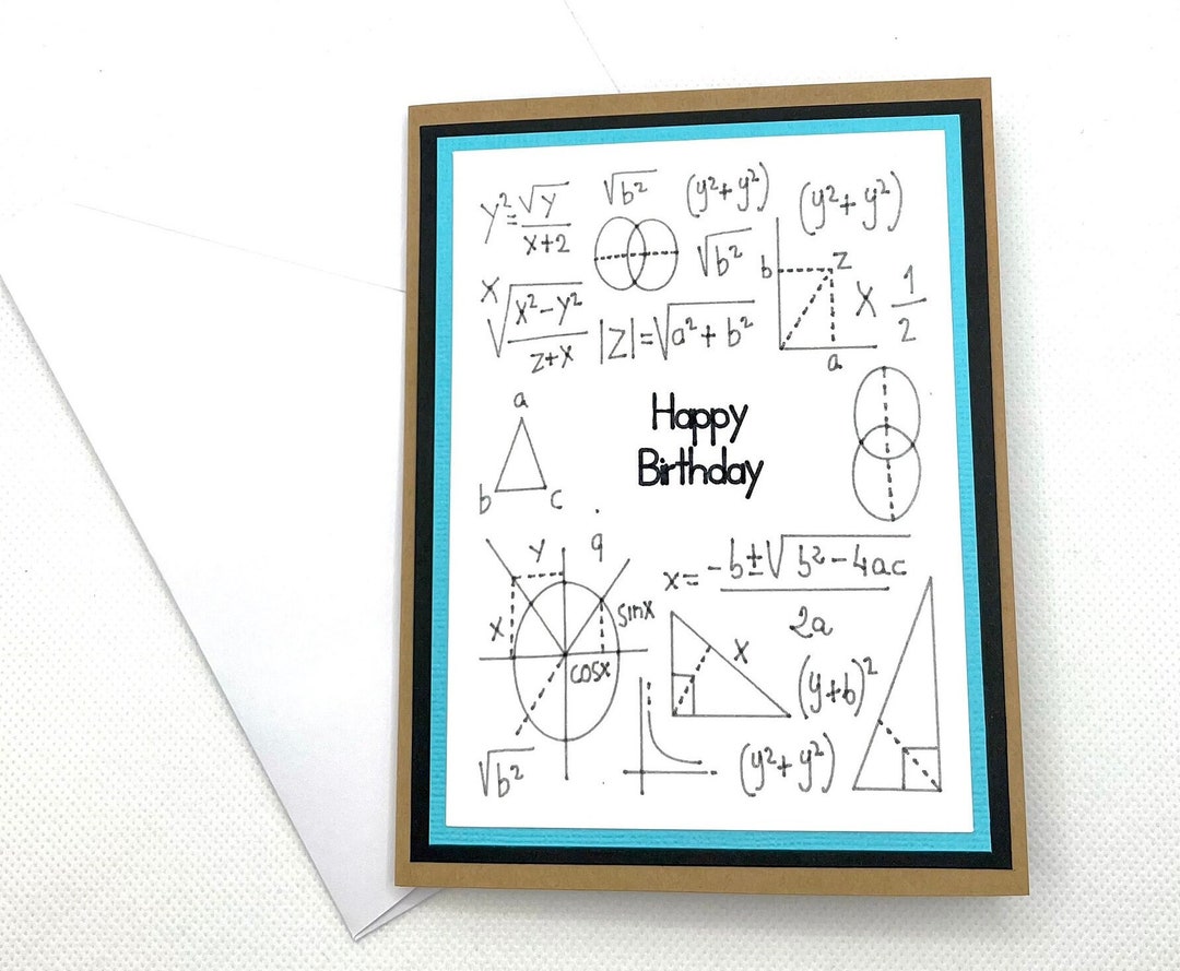 Math Birthday Card Fun Handmade Blank A2 Greeting Card - Etsy