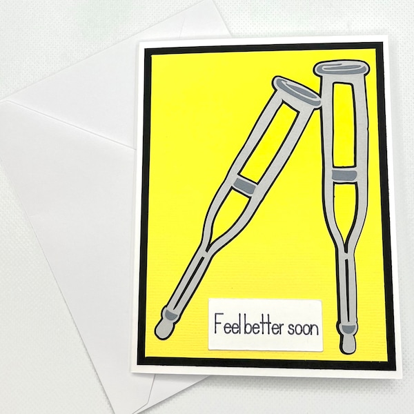 Get Well Soon Broken Leg Card - Etsy