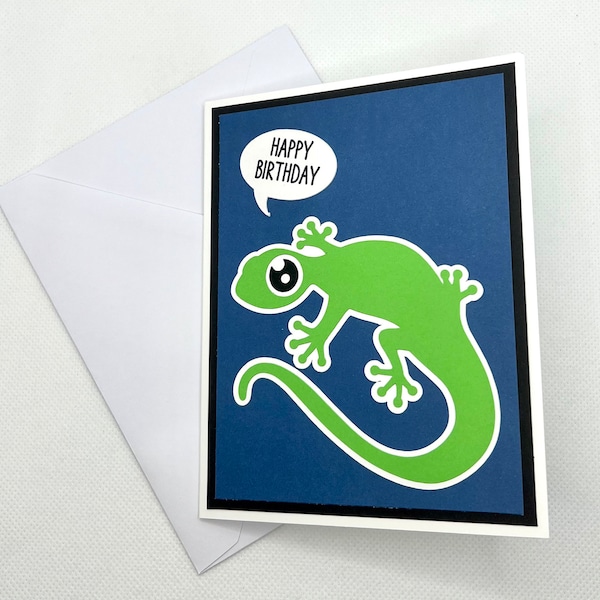 Lizard Birthday Card - Etsy