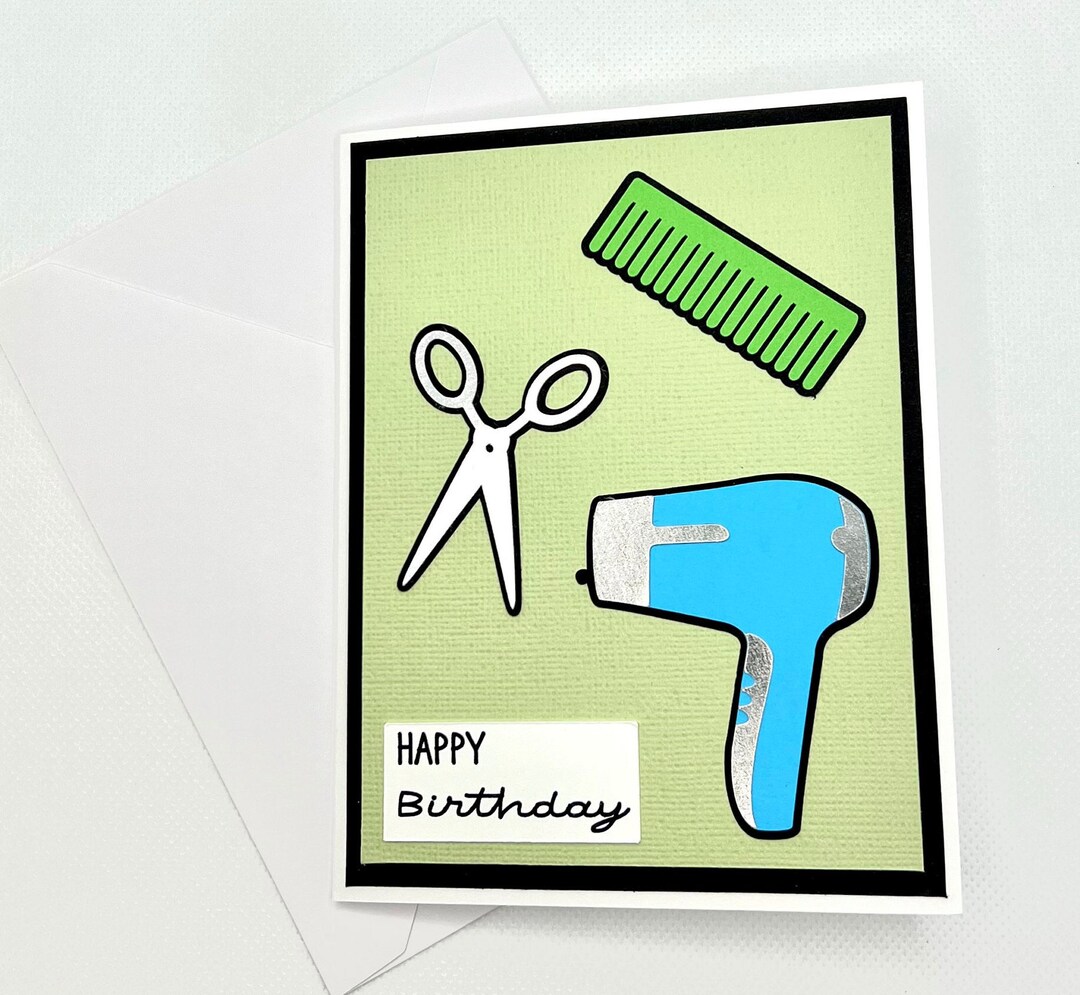 Hairdresser Birthday Card, Cute Handmade Blank A2 Greeting Card, Unique ...
