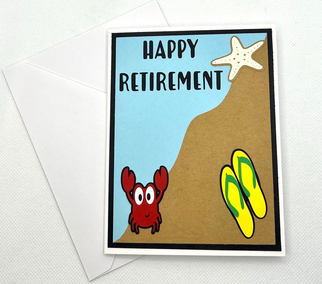 Happy Retirement Card, Cute Handmade Blank A2 Greeting Card, Unique ...