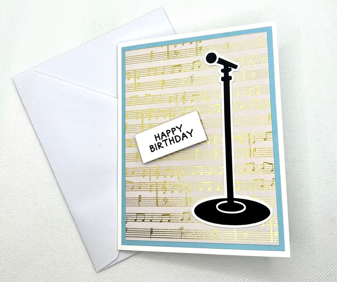 Singer Birthday Card, Cool Handmade Blank A2 Greeting Card, Unique ...