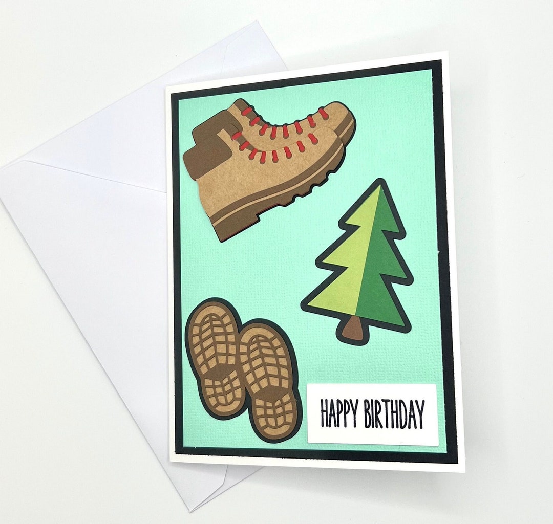 Hiking Birthday Card, Cool Handmade Blank A2 Greeting Card, Unique ...