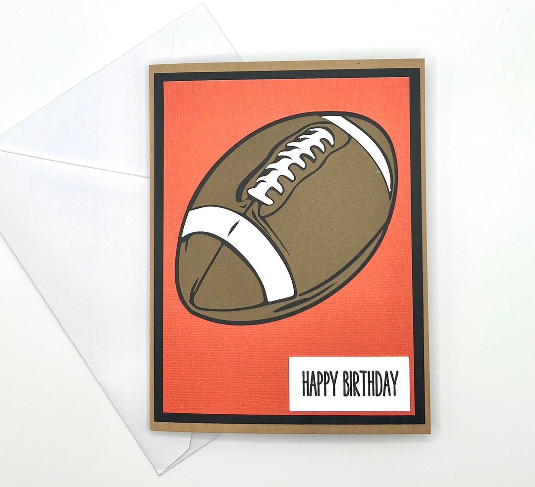 Football Birthday Card, Cool Handmade Blank A2 Greeting Card, Unique ...