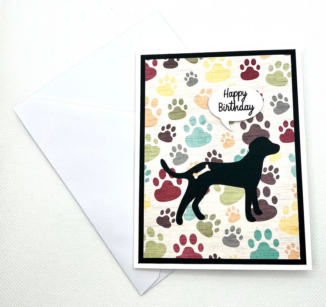 Dog Birthday Card Adorable Handmade Blank A2 Greeting Card - Etsy