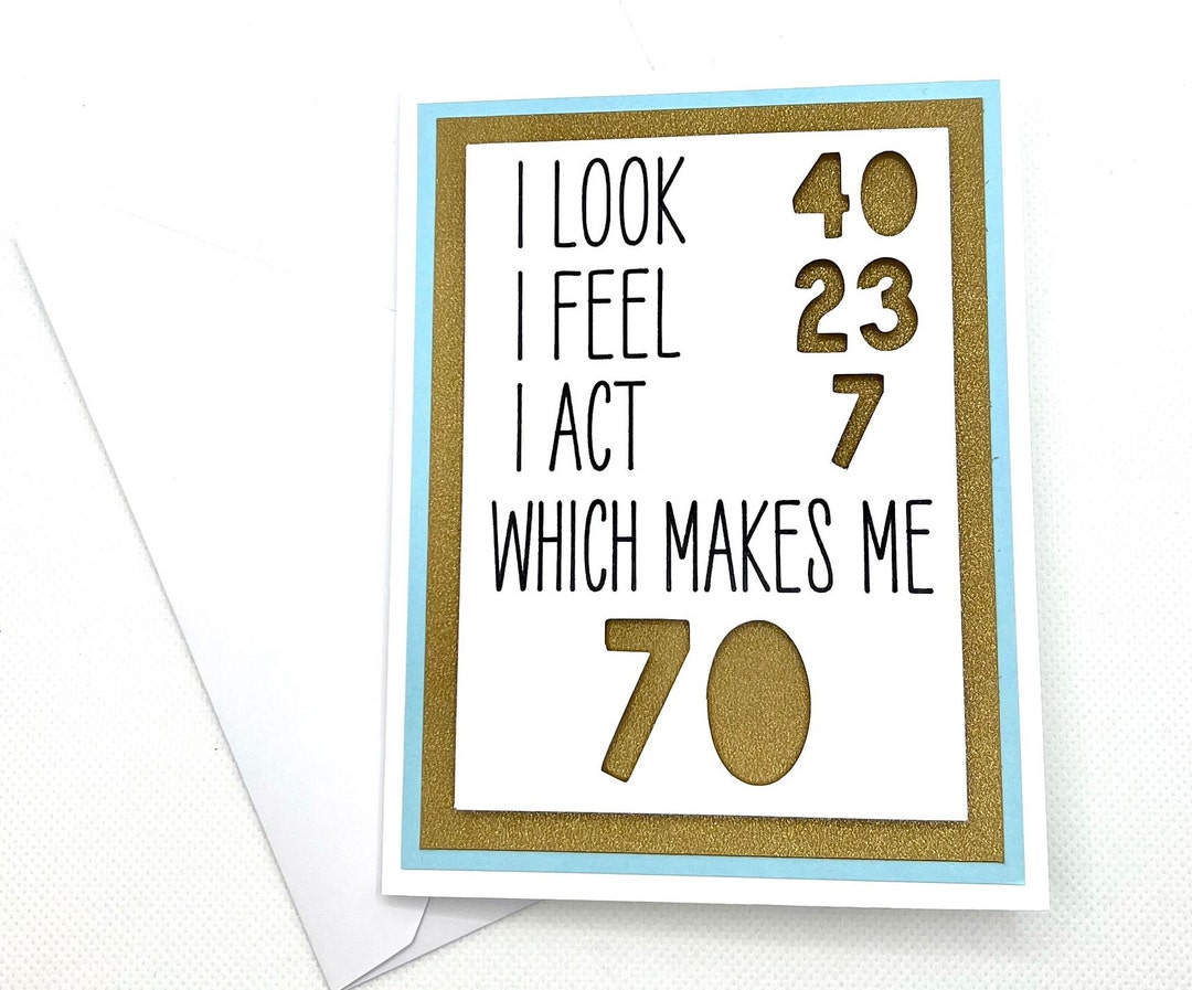 Funny 70th Birthday Card, Humorous Handmade Blank A2 Greeting Card ...