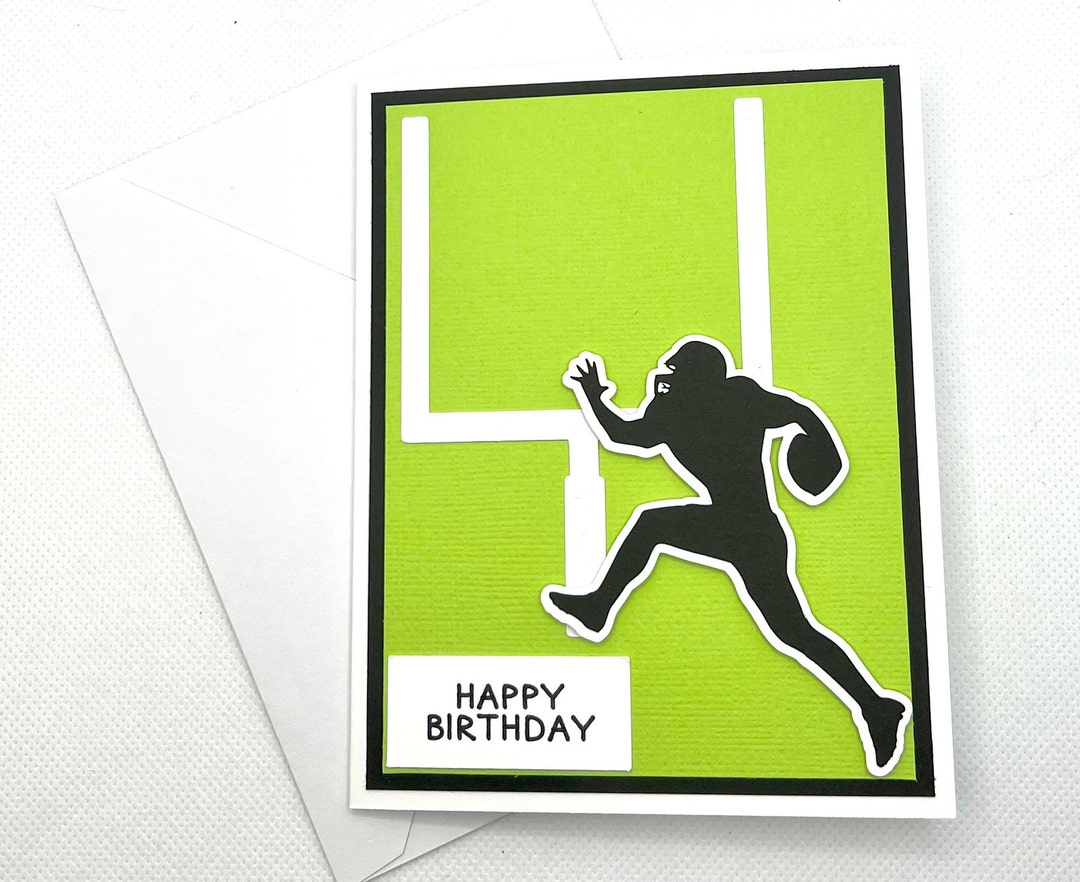 Football Player Birthday Card, Cool Handmade Blank A2 Greeting Card ...