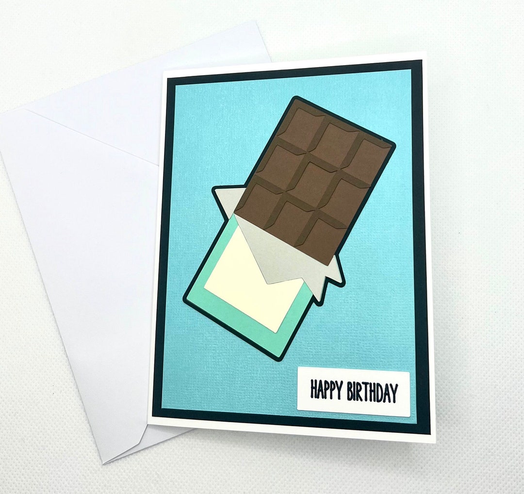 Chocolate Bar Birthday Card Cute Handmade Blank A2 Greeting - Etsy