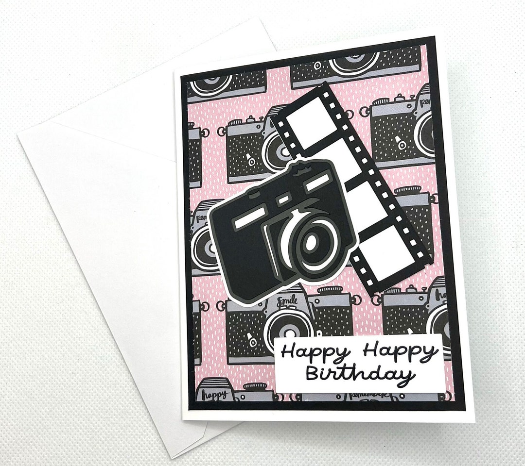 Film Camera Birthday Card Cute Handmade Blank A2 Greeting - Etsy