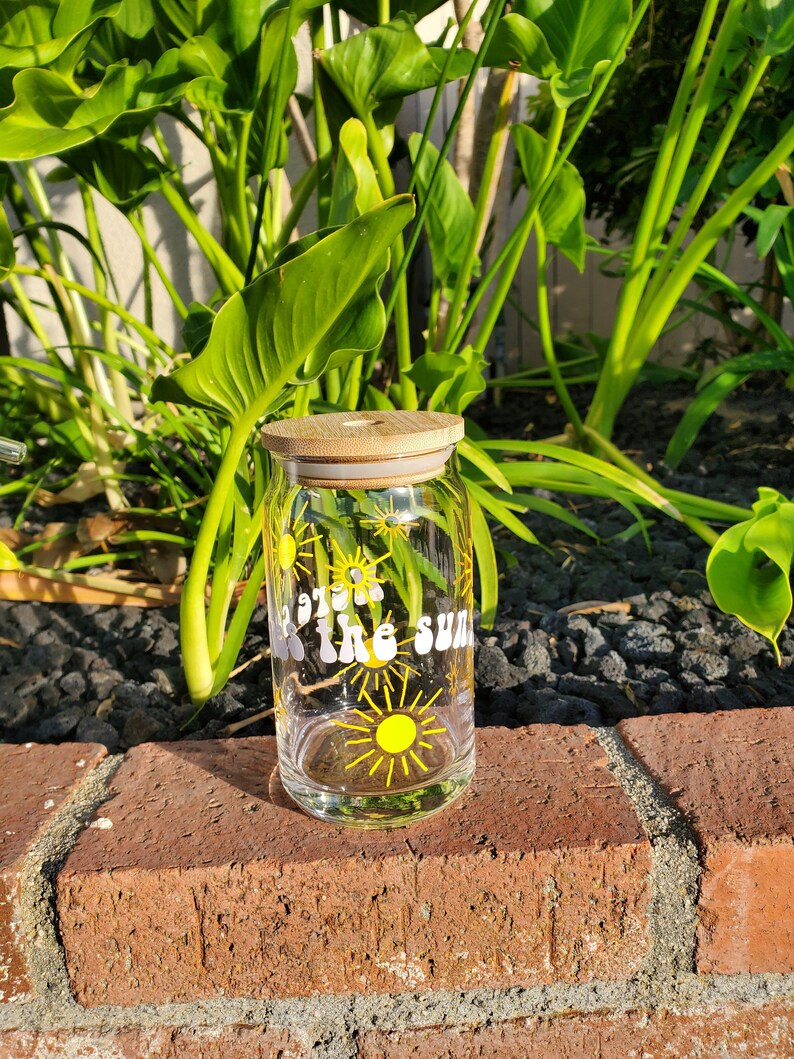 Here Comes the Sun Glass Cup - Etsy