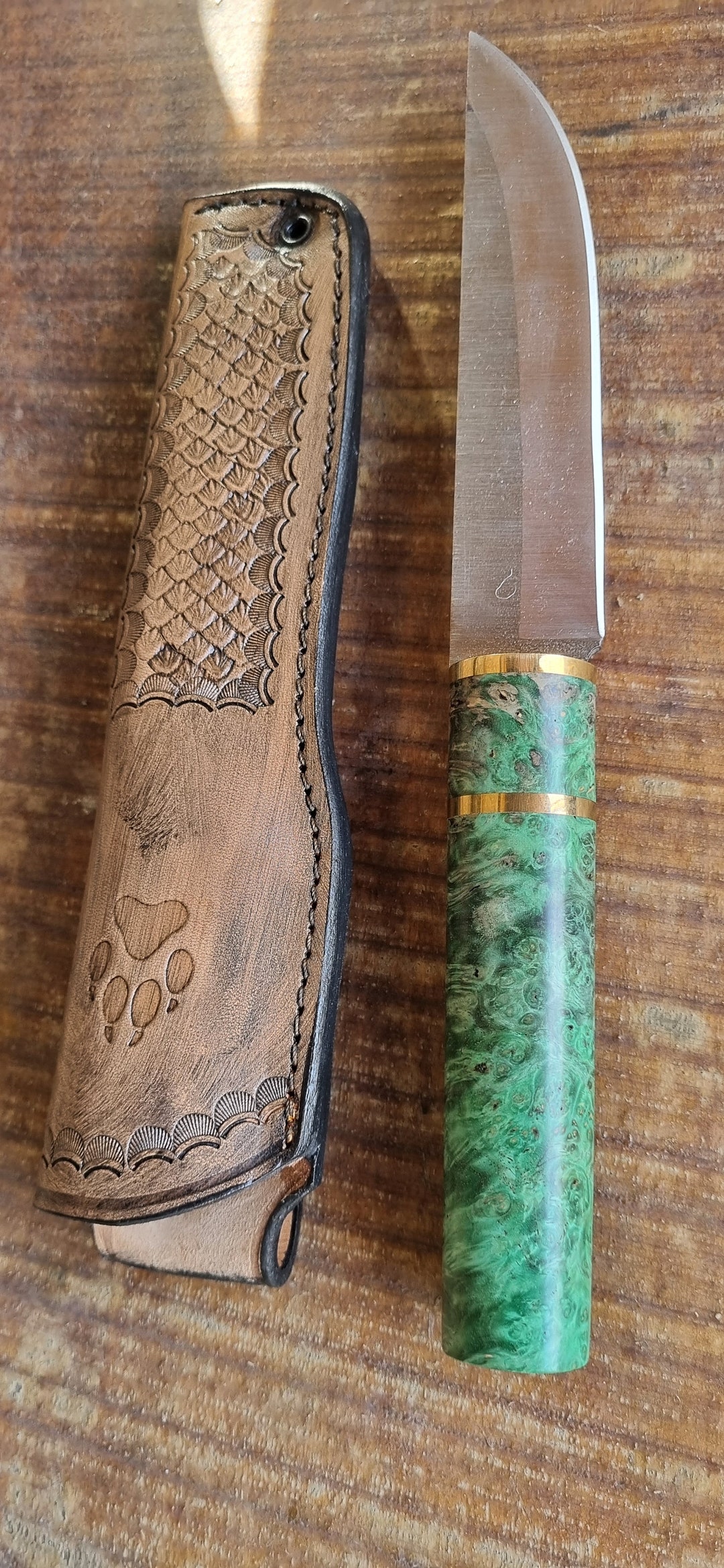 Bohler N690 Steel, Stabilized Amboyna Burl Grip , Hunting Knife - Etsy