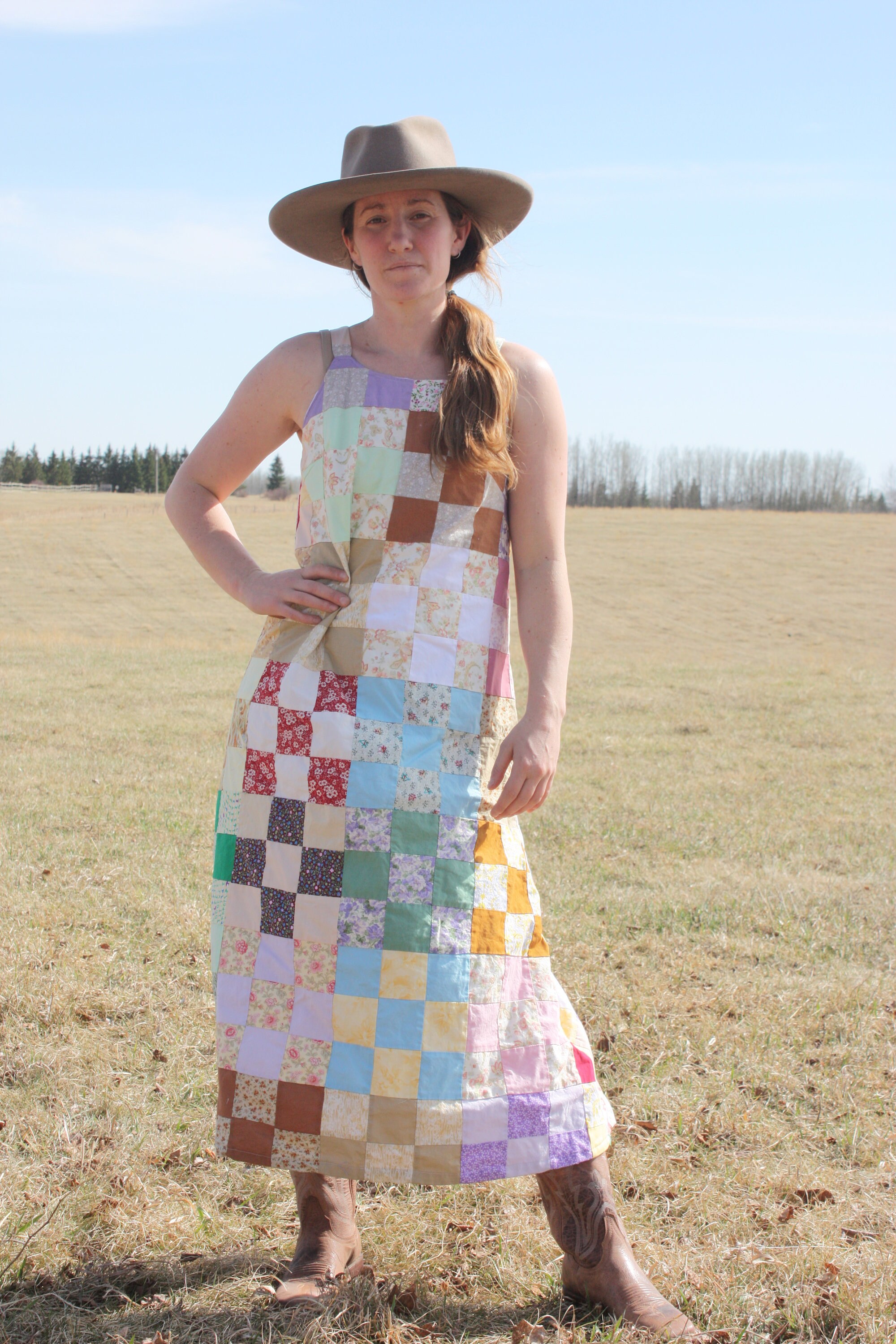 Quilt Top Dress A Line Long Fully Lined OOAK - Etsy