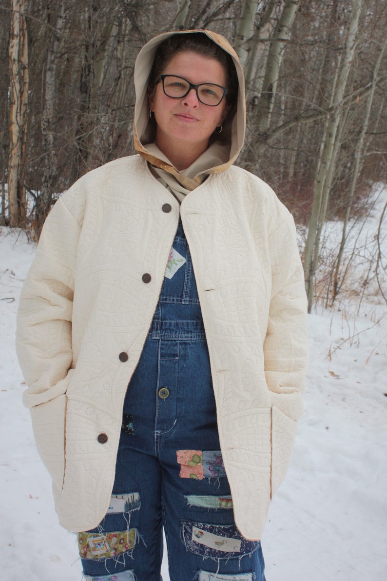 Coat Repurposed Reversible With Head Scarf - Etsy