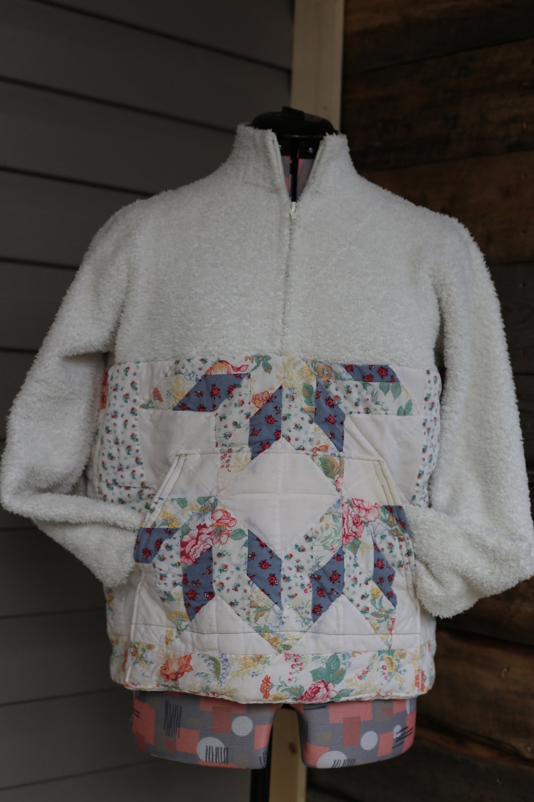 Quilted Pullover Jacket/made From Upcycled Pillow Shams and a Zippered ...