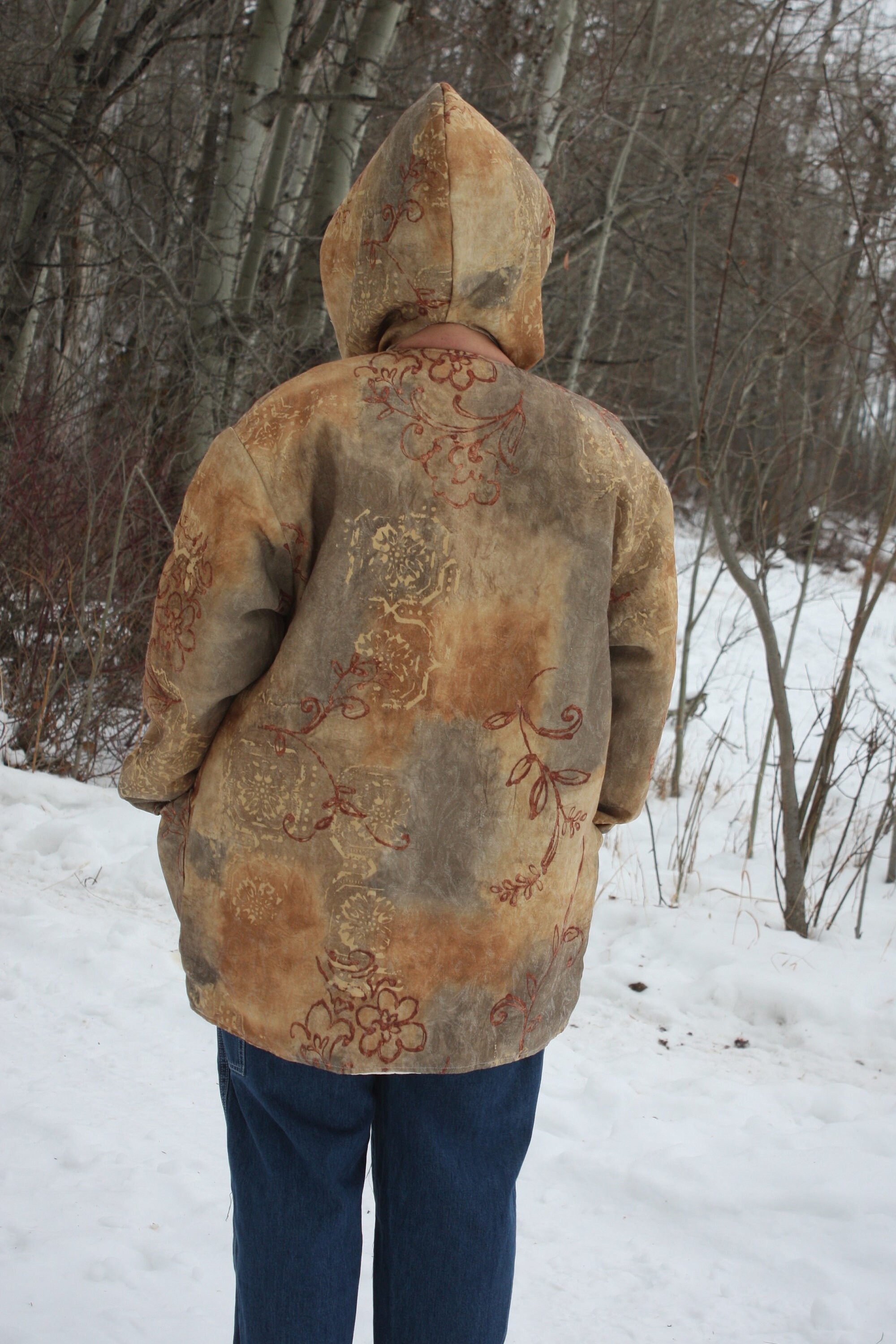 Coat Repurposed Reversible With Head Scarf - Etsy