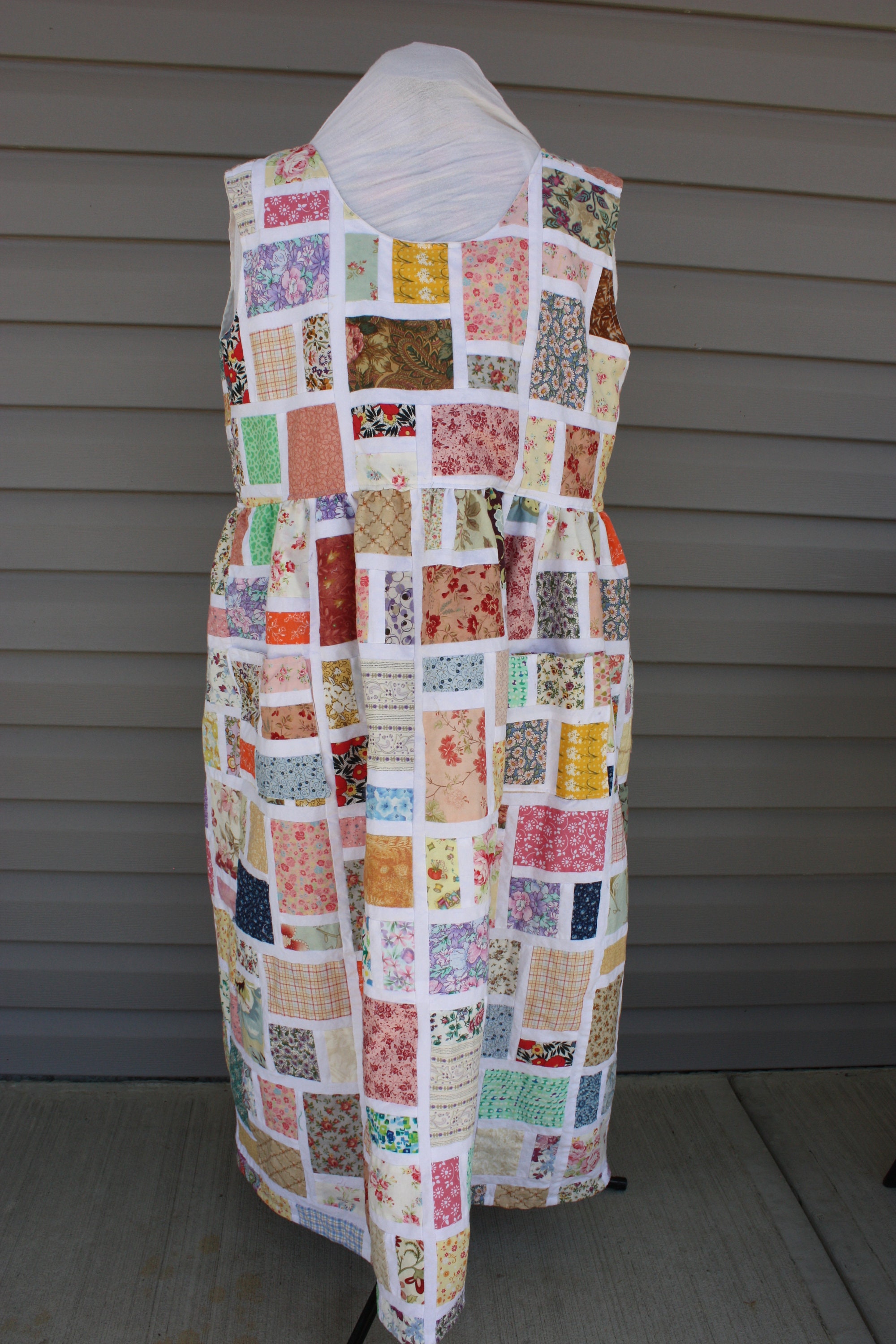 Quilt Top Dress, Fully Lined, Pullover, Sleeveless, OOAK, Repurposed ...