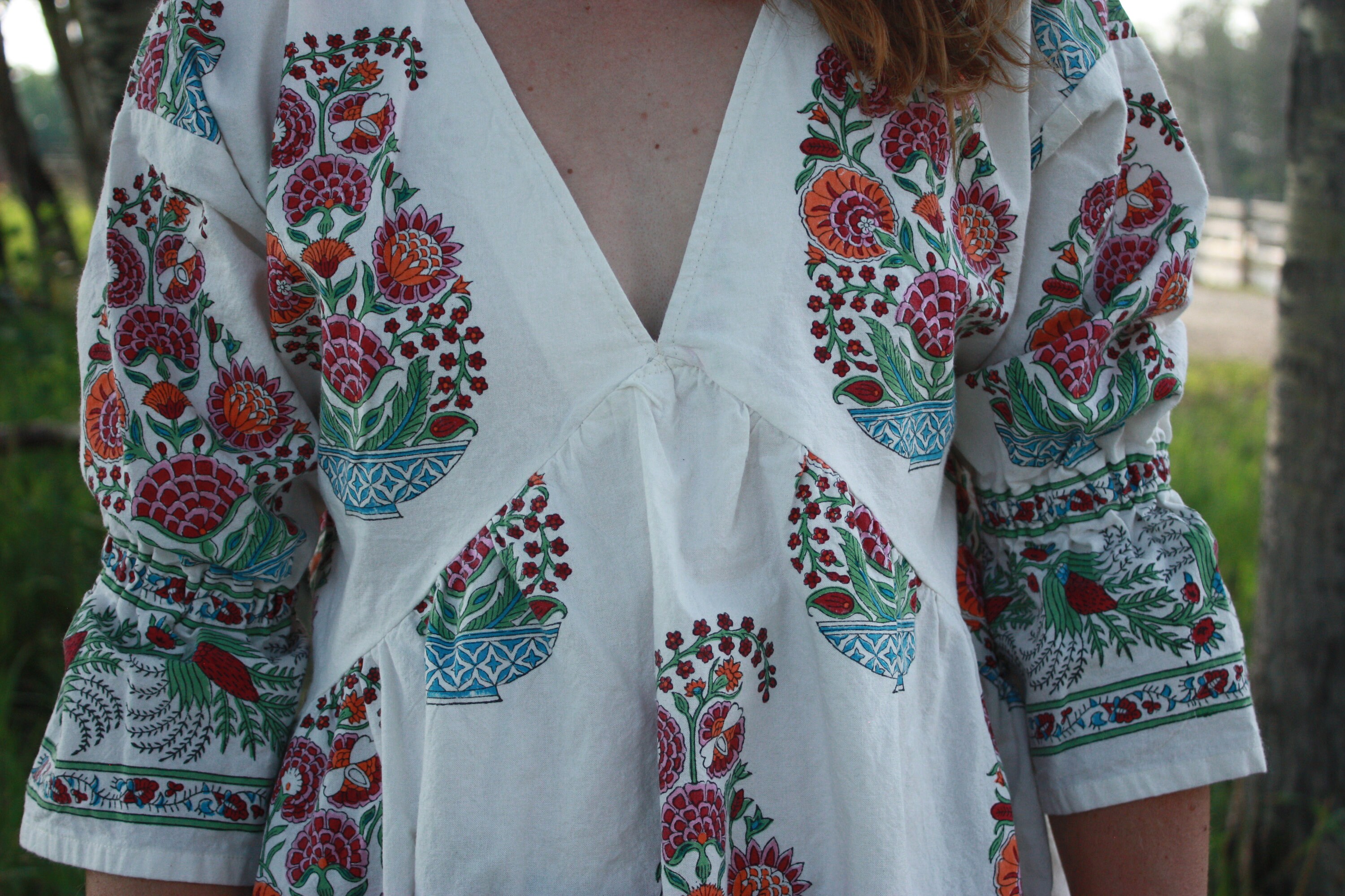 Tablecloth Dress/ Upcycle/ Cotton/ Paisley/ Ten Thousand Villages/ Hand ...