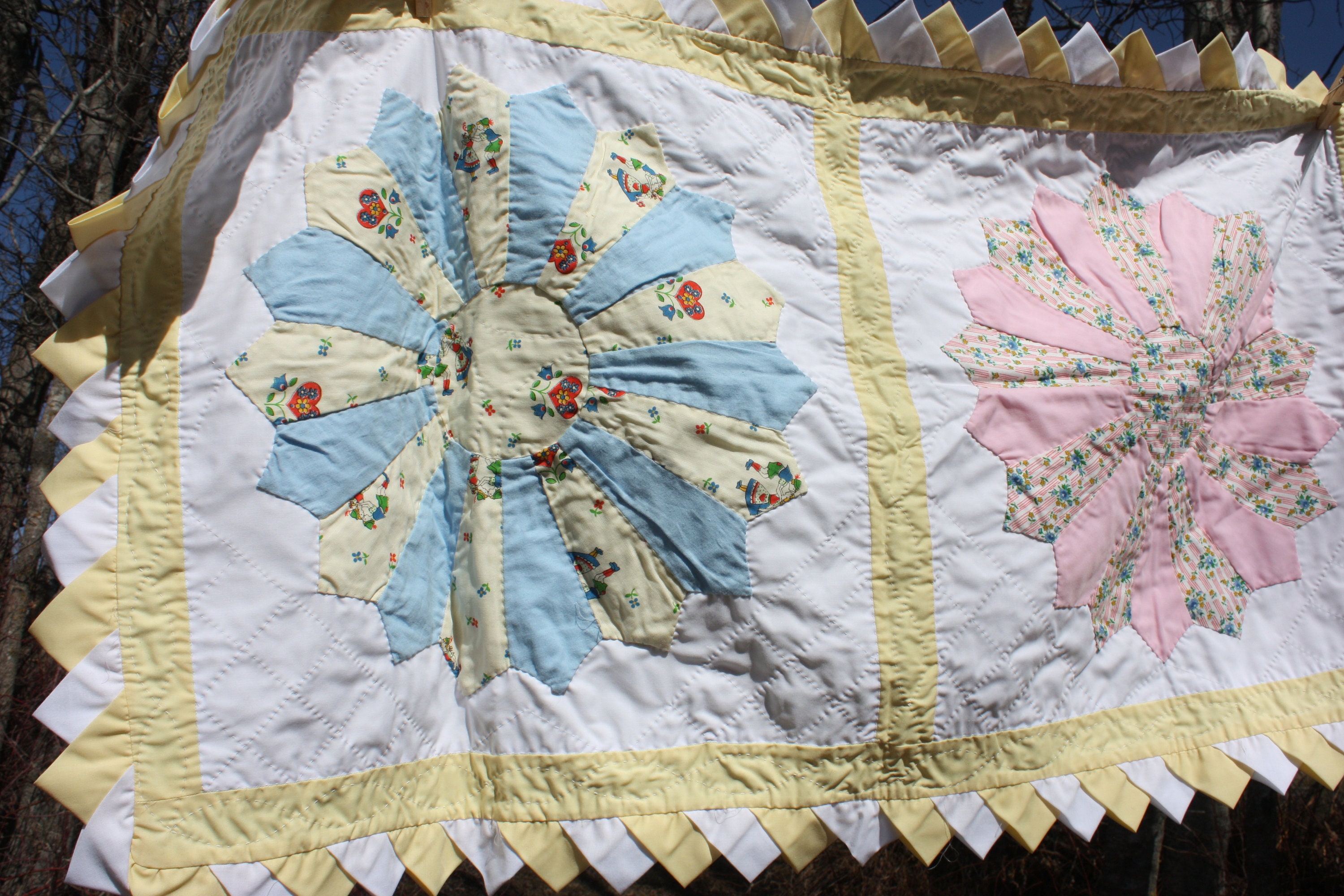 Dresden Plate Quilt Vintage Hand Quilted Hand Appliqued - Etsy