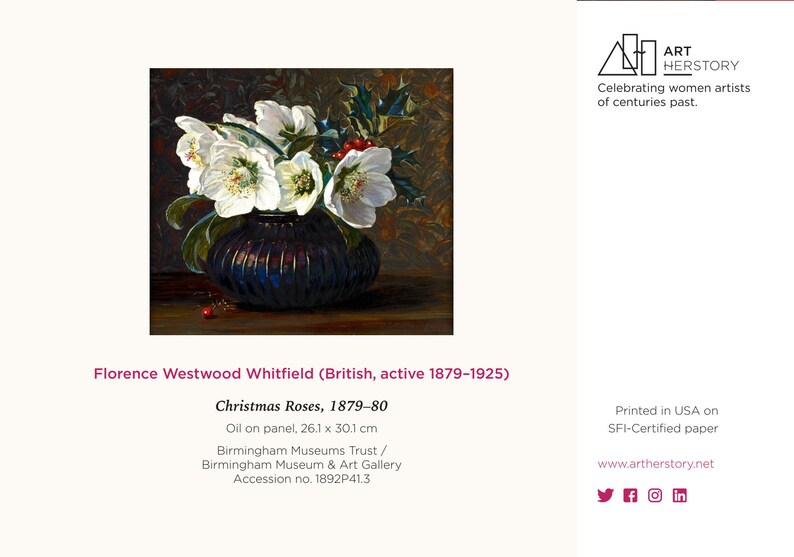 Florence Westwood Whitfield Floral Holiday Card | Art From Birmingham ...