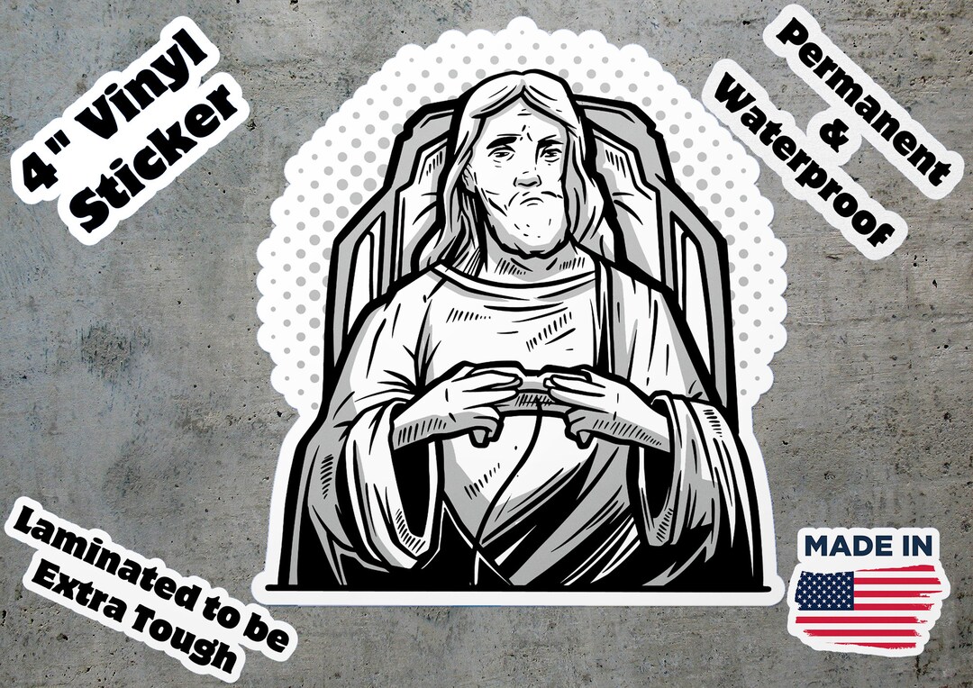 Gaming Jesus Laminated Sticker - Etsy