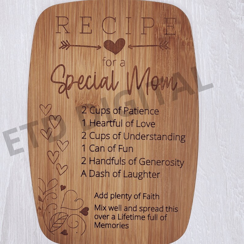 Recipe for a Special Mom SVG Digital Cut File Laser Ready for Cutting ...