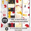 KC Football Digital Paper Seamless Pattern Repeating Background Graphic ...