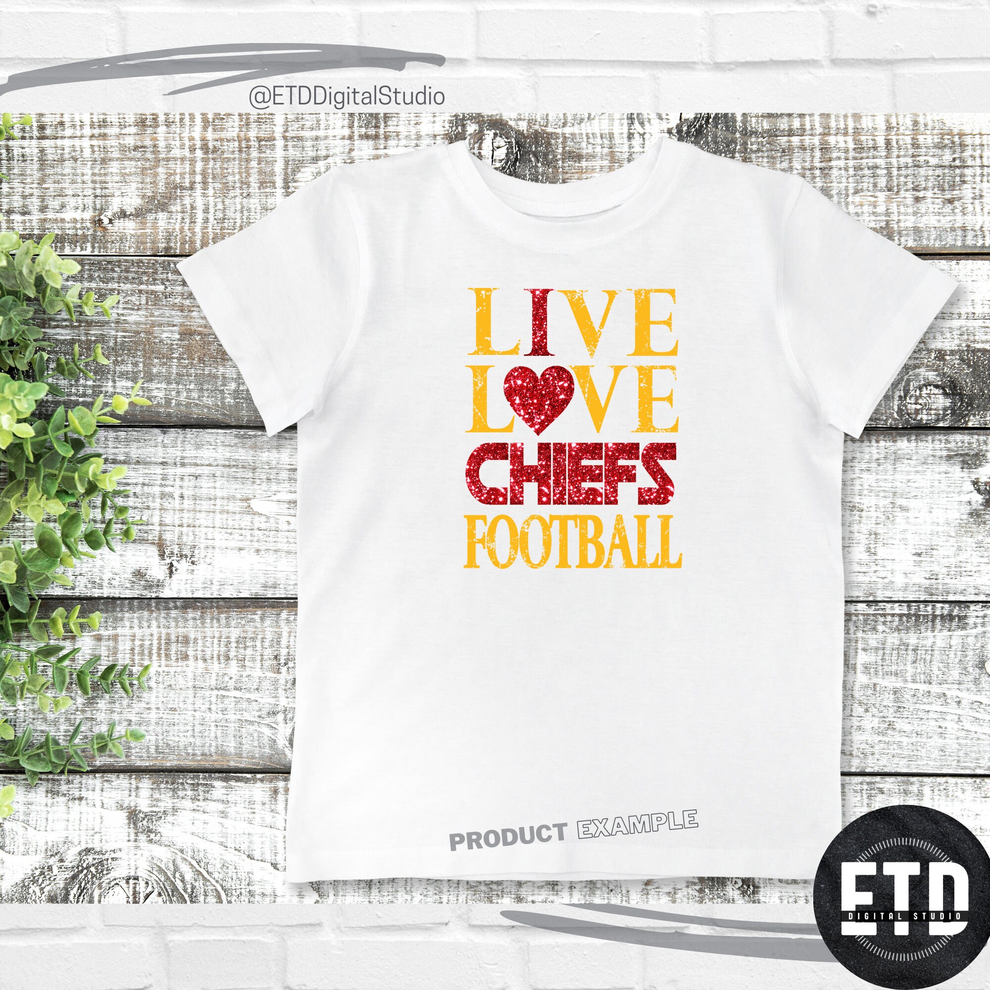 Live Love Chiefs Football SVG PNG Digital Download Clipart Graphic File ...
