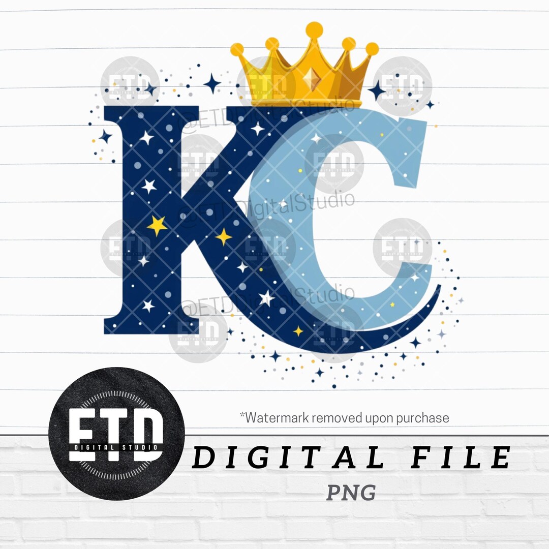 KC Baseball Starry Crown PNG, Kansas City Royal Night Letter Design ...
