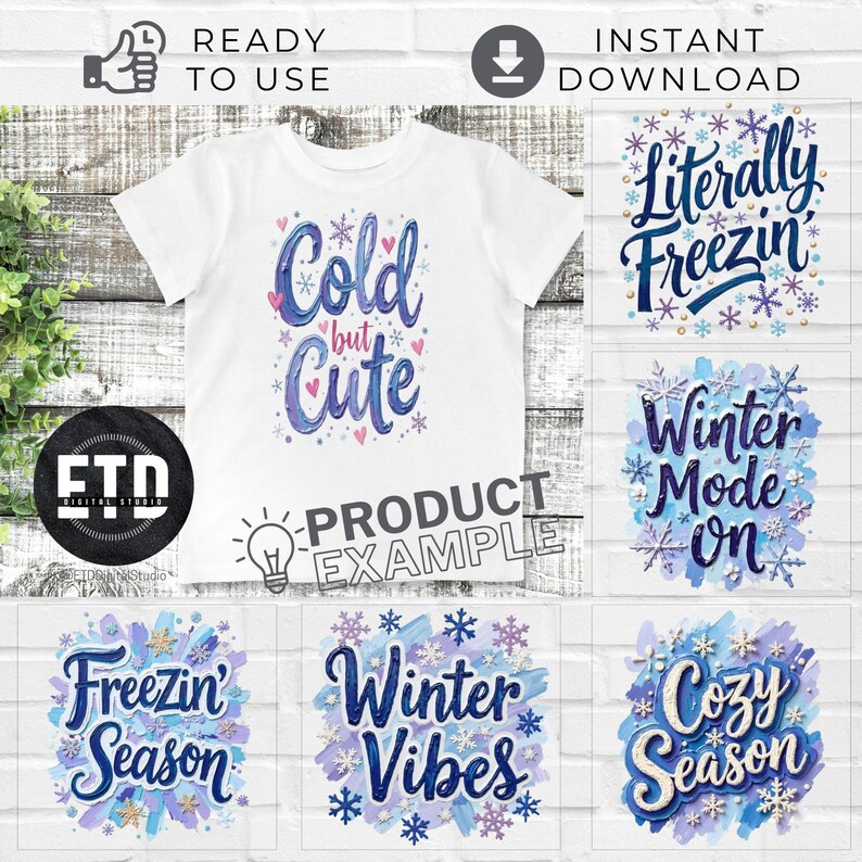 Winter Vibes Cold but Cute PNG Bundle | Cozy Snowflake Winter Shirt ...