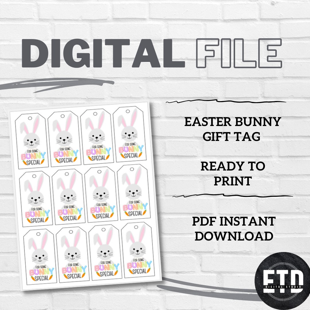 Printable Happy Easter Bunny Gift Tag, Instant Download Some Bunny ...
