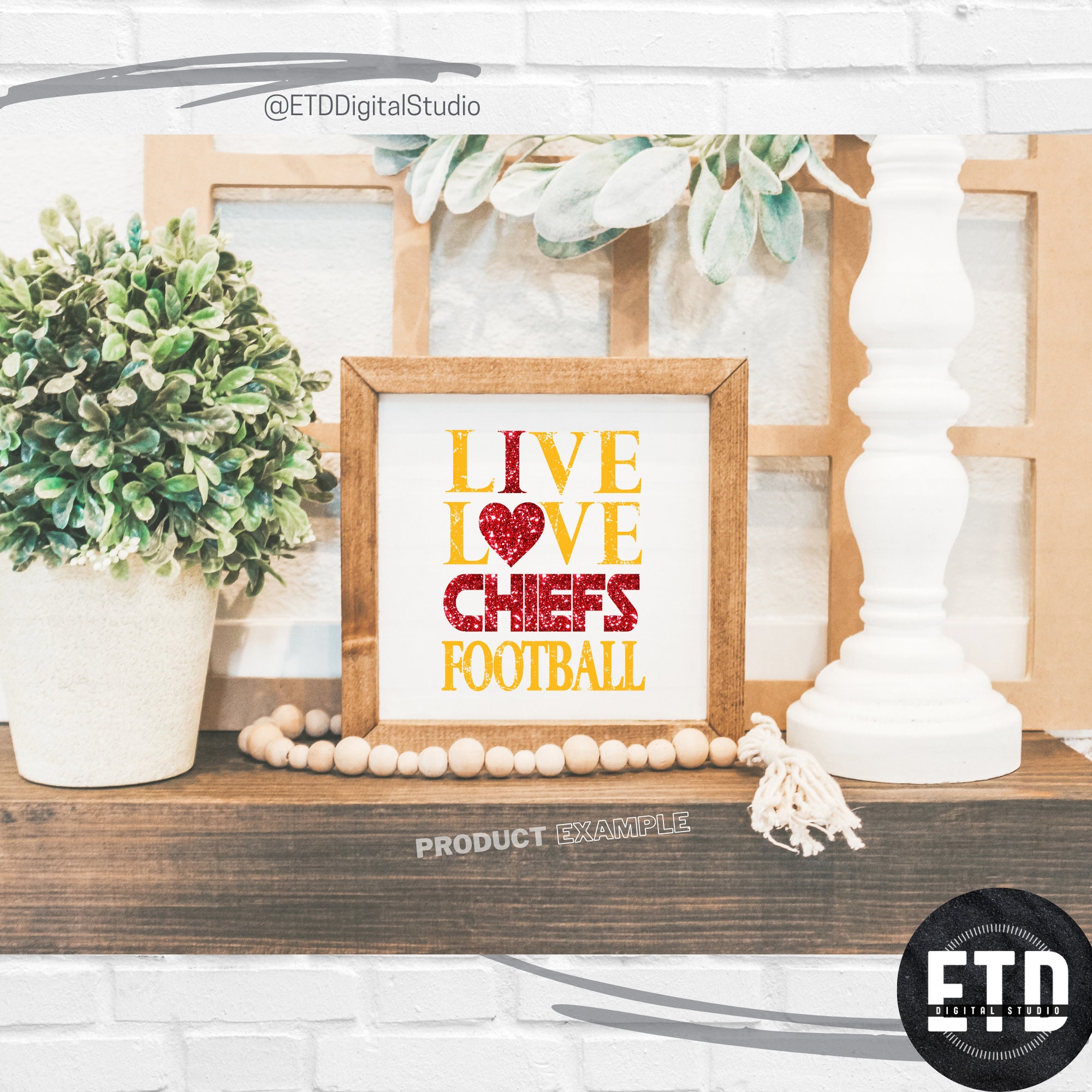 Live Love Chiefs Football SVG PNG Digital Download Clipart Graphic File ...
