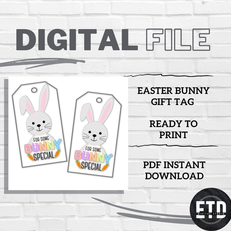 Printable Happy Easter Bunny Gift Tag, Instant Download Some Bunny ...