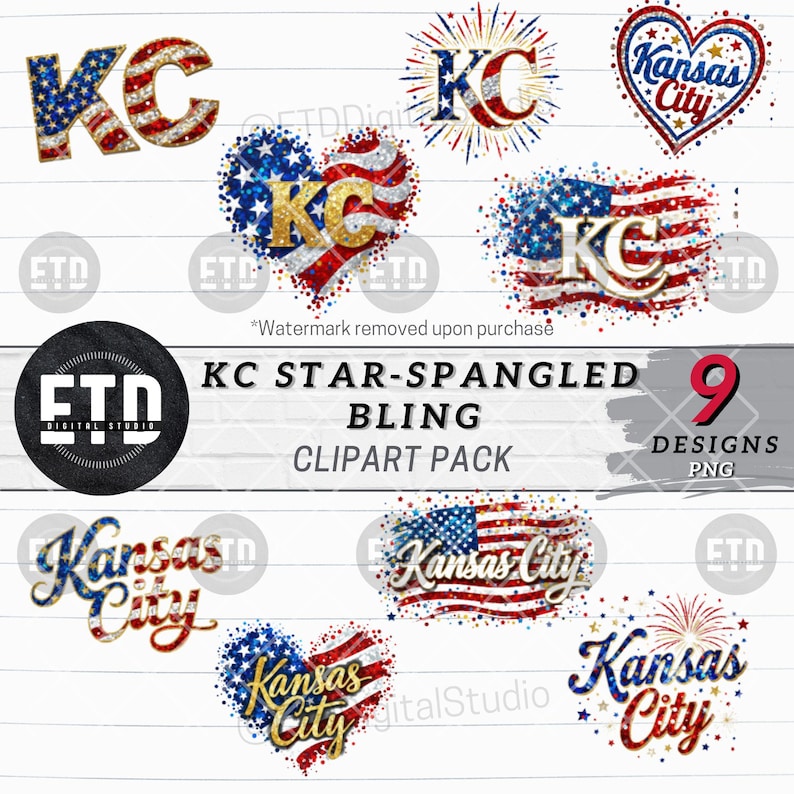 Kansas City July 4th Celebration Clipart Pack KC Star Spangled Usa 250 ...