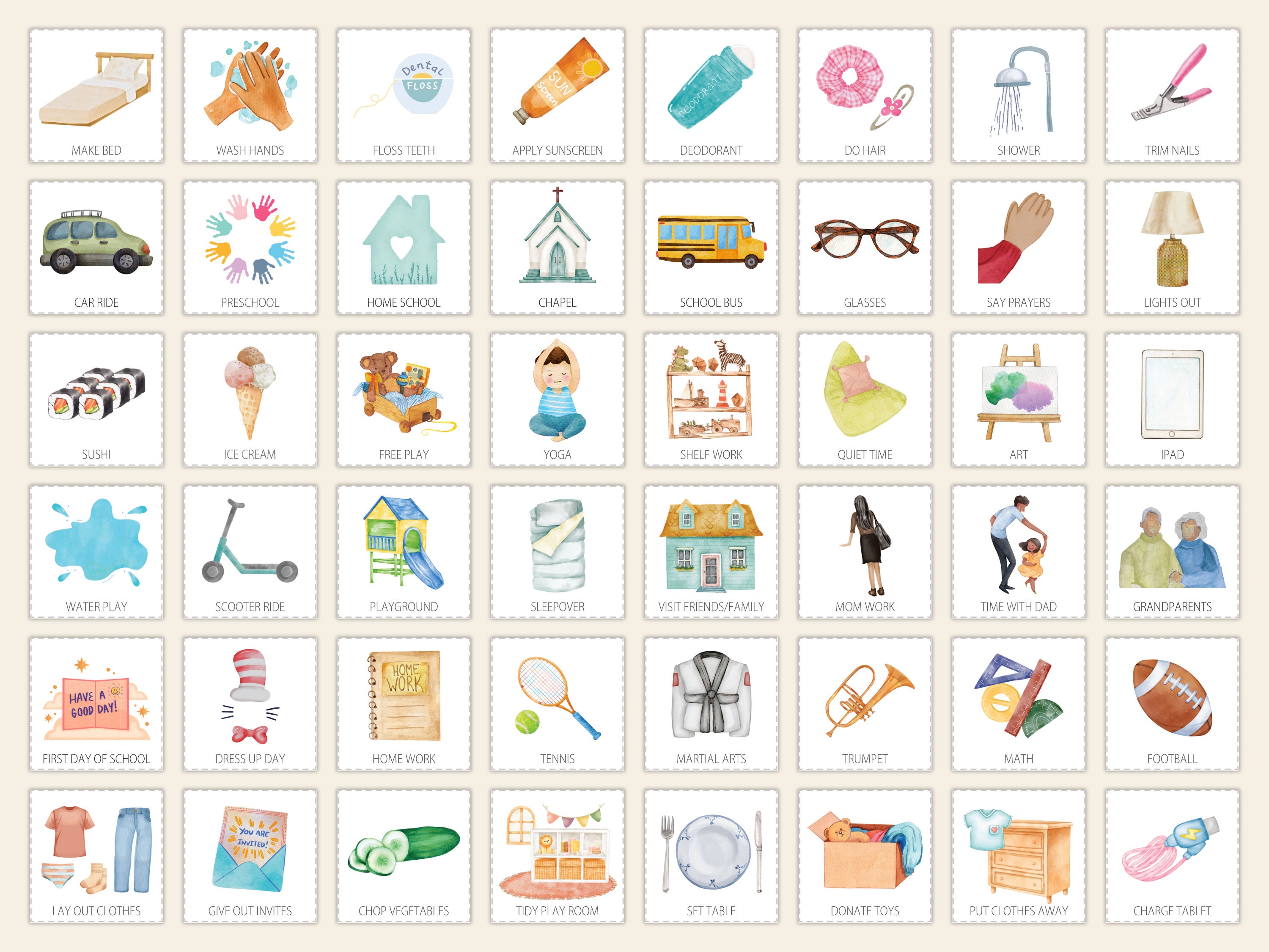 Tarjetas y gráficos de rutina visual: Horario diario para niños en ...