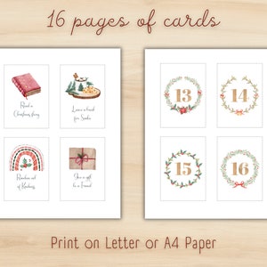 EDITABLE Advent Activity Cards I Christmas Calendar I Printable I for ...