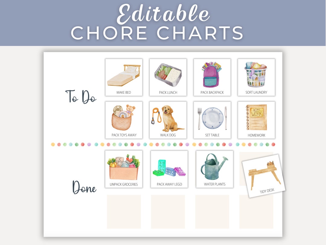 Buy VISUAL CHORE CARDS & Charts for Kids Responsibility Schedule ...