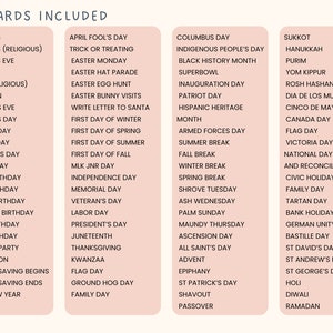 Calendar Cards: Holiday & School Events Pocket Chart (digital Download ...