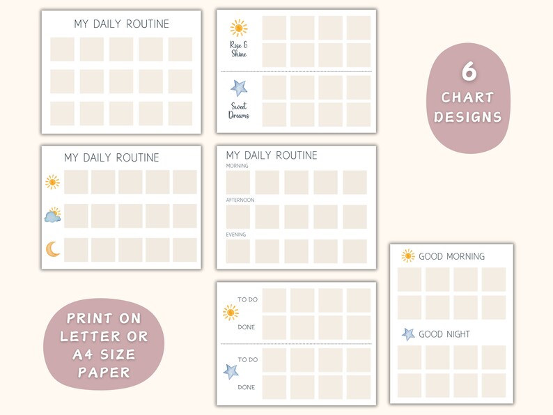 Daily Routine Cards & Charts for Kids Morning, Afternoon, Evening ...