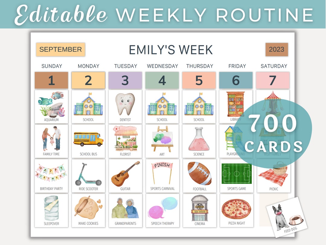 Weekly Routine Cards & Charts for Kids | Visual Calendar | Daily Rhythm ...