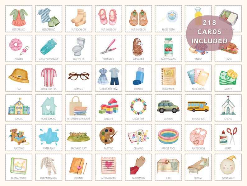 Daily Routine Cards & Charts for Kids Morning, Afternoon, Evening ...
