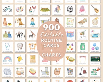Editable Daily Routine Cards, Toddler Routine Chart, Daily Rhythm ...