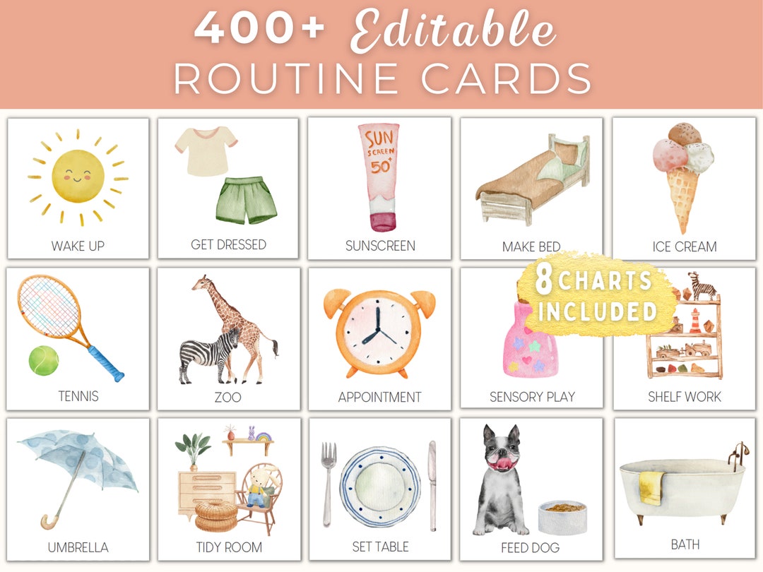 Routine Cards & Charts for Kids Daily Rhythm Morning, Afternoon ...