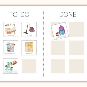 Visual Chore Cards & Charts: Kids Responsibility Schedule (digital ...