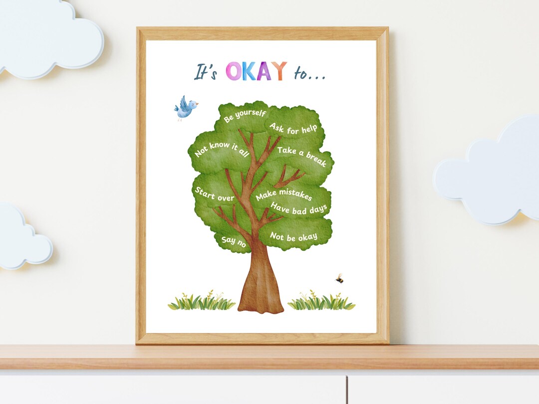 It's Okay to Poster, Calming Corner Print, Therapy Office Decor, School ...