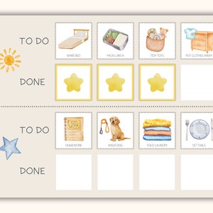 VISUAL CHORE CARDS & Charts for Kids | Responsibility Schedule ...