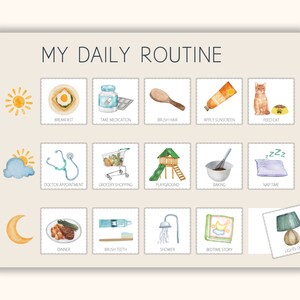 Kids Daily Routine Chart Cards: Visual Schedule Planner (digital ...