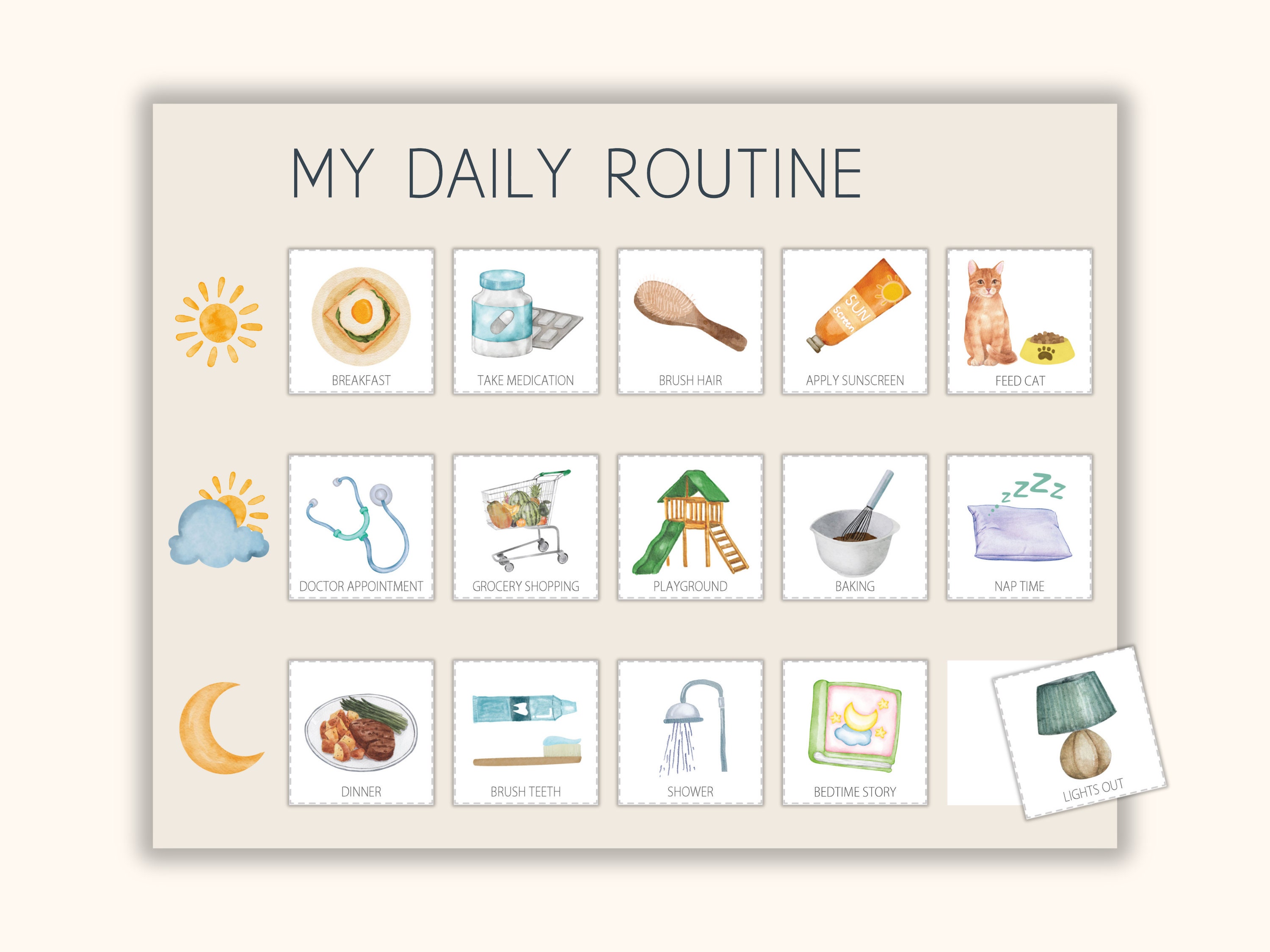Daily Routine Cards & Charts for Kids Morning, Afternoon, Evening ...